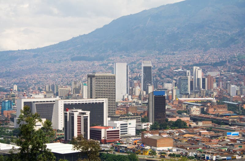Medellin downtown stock image. Image of green, medellin - 4366359