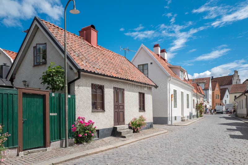Medeltida Hanse Stad Visby På Gotland Arkivfoto - Bild av kultur ...
