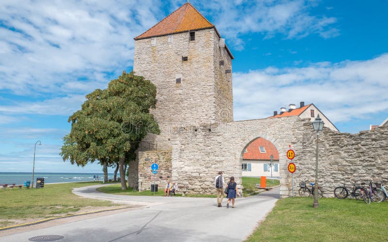 Medeltida Hanse Stad Visby På Gotland Arkivfoto - Bild av kultur ...