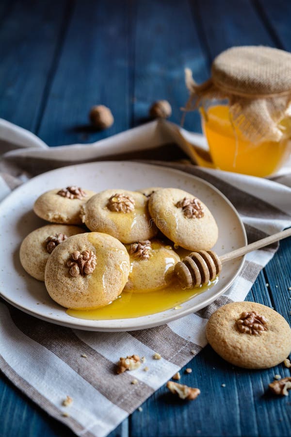 Medenki - Bulgarian Honey and Walnut Biscuits Stock Image - Image of ...