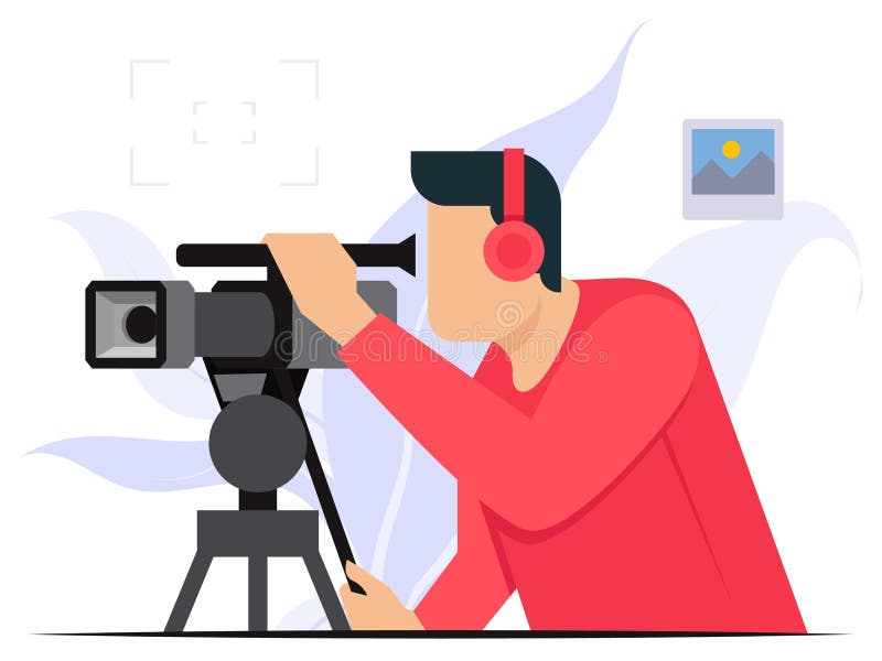 Male Videographer Shooting Video Stock Vector - Illustration of ...