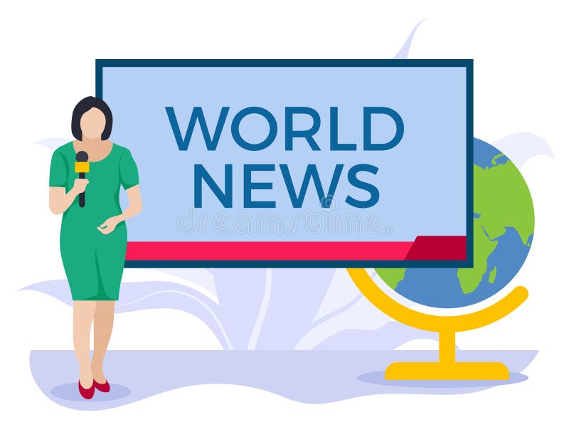 News Anchor Presenting World News Stock Vector - Illustration of ...