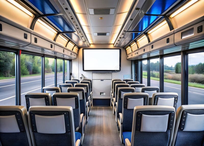 Media Bus Blank View Screen Stock Illustration - Illustration of screen ...