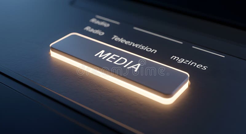 Media Button Interface Dashboard Control Panel Radio Television ...