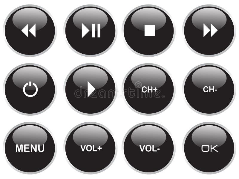 Media control buttons stock vector. Illustration of glossy - 8996435