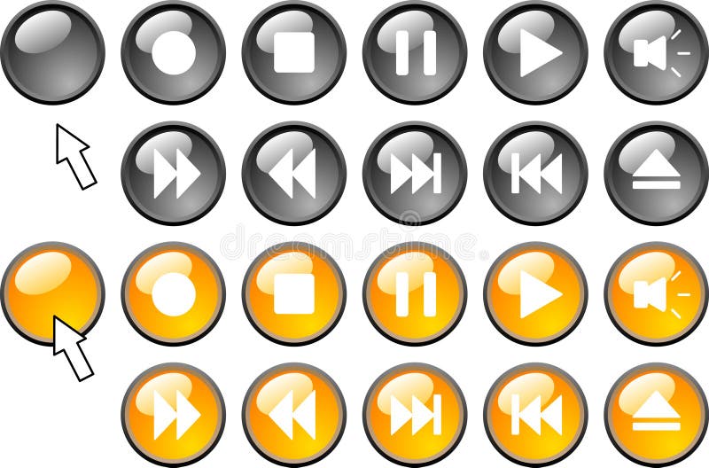 Wooden, Round Video Game Buttons Stock Vector - Illustration of design ...