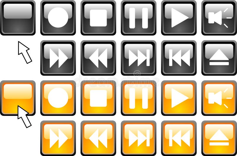 Media buttons. stock vector. Illustration of keypad, decoration - 4214539