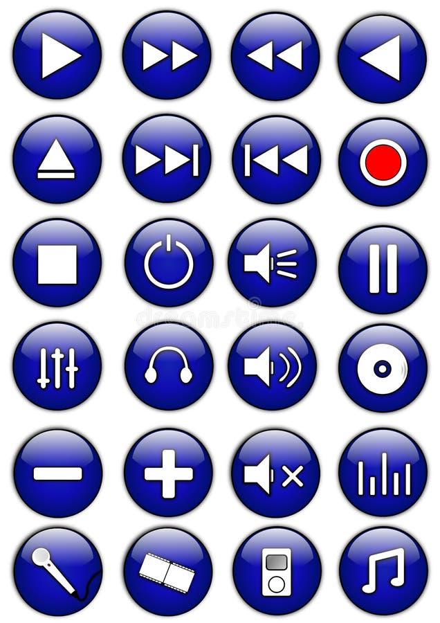 Media Buttons stock vector. Illustration of music, icon - 6040188