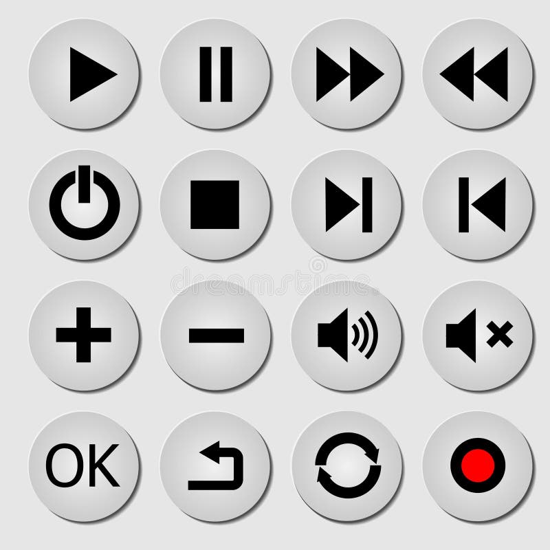 Media buttons stock vector. Illustration of audio, multimedia - 79940925