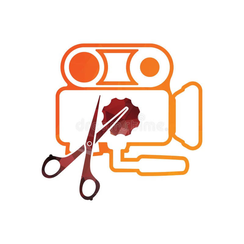 Media Camera and Scissors Icon Video Camera Vector Stock Vector ...