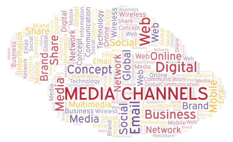 Media Channels word cloud stock illustration. Illustration of digital ...
