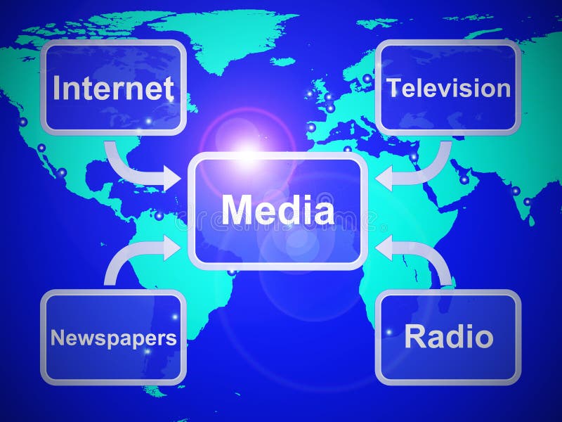 Media Concept Icon Means Communication and Broadcasting through ...