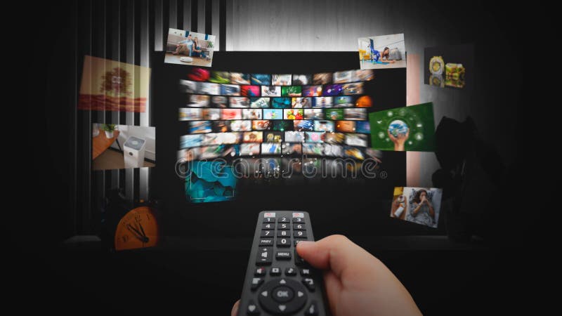 Media Concept Multiple Television Screens Stock Photo - Image of ...