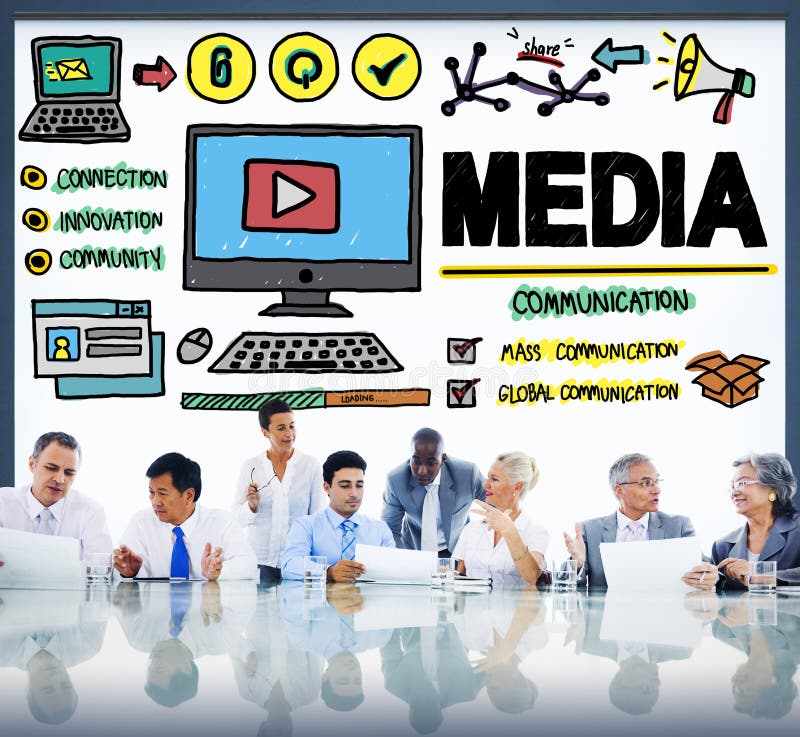 Media Devices Mess Communication Multimedia Concept Stock Photo - Image ...