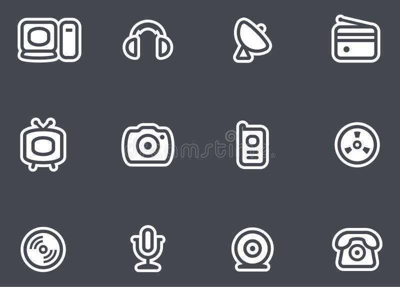 E-communications Vector Icon Set Stock Vector - Illustration of ...