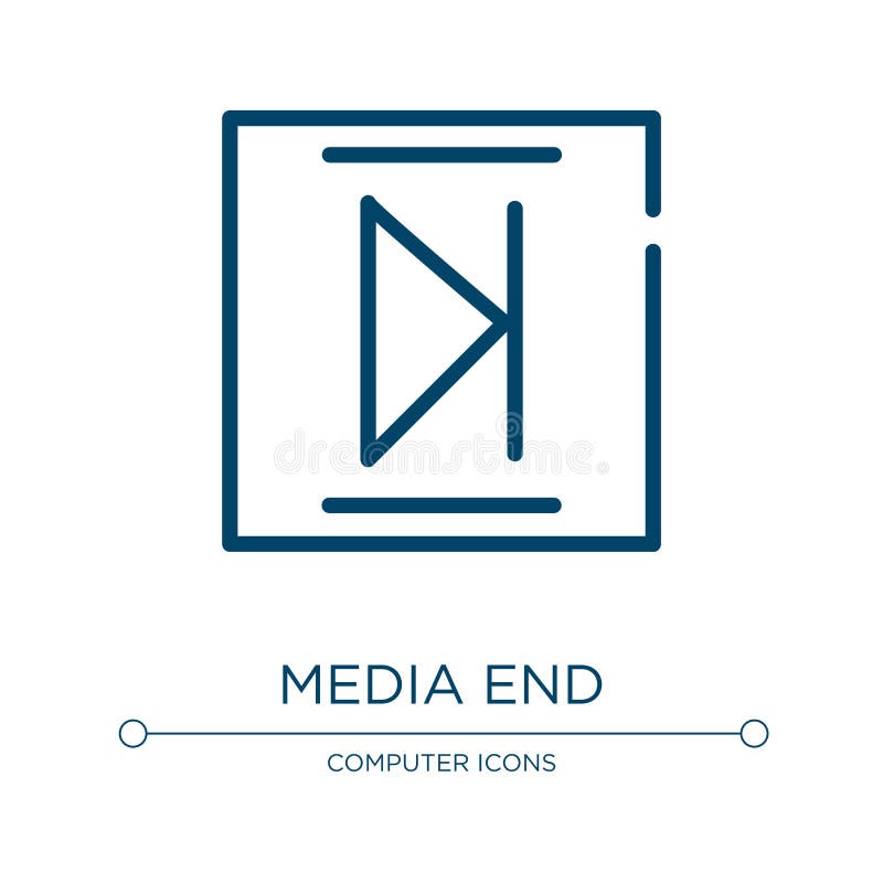 Media End Icon. Linear Vector Illustration from Computer and Media ...