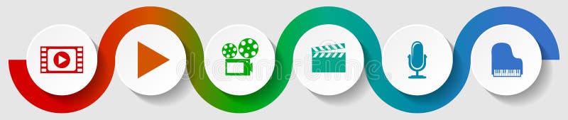 Media, Entertainment Concept Infographic Vector Template, Multimedia ...