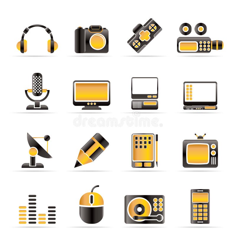 Multimedia icons stock vector. Illustration of button - 13851712