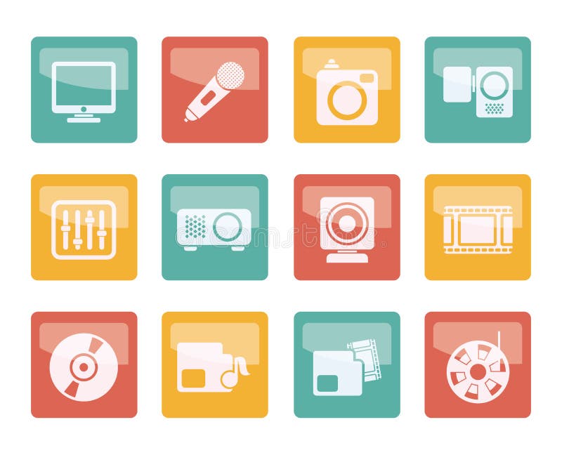 Media and Information Icons Stock Vector - Illustration of media ...
