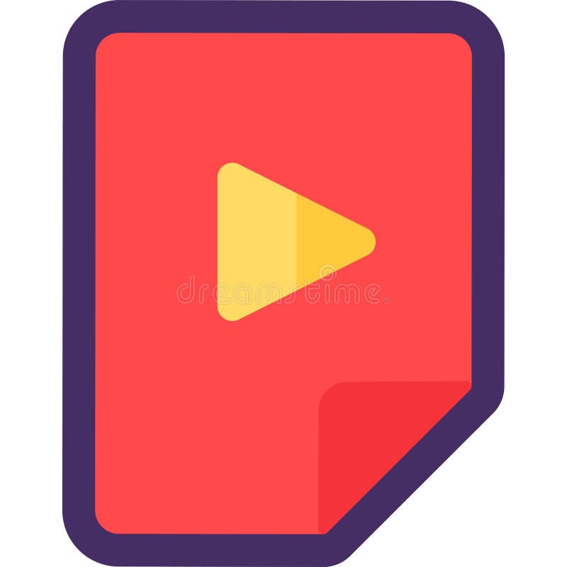 Media File Icon Audio or Video Play Button Flat Stock Illustration ...