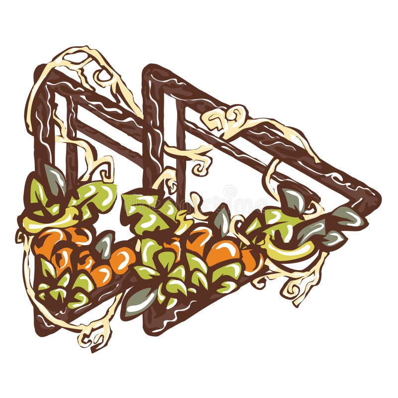 Media Forward and Skip Icon with Floral, Tropical Elements Stock Vector ...