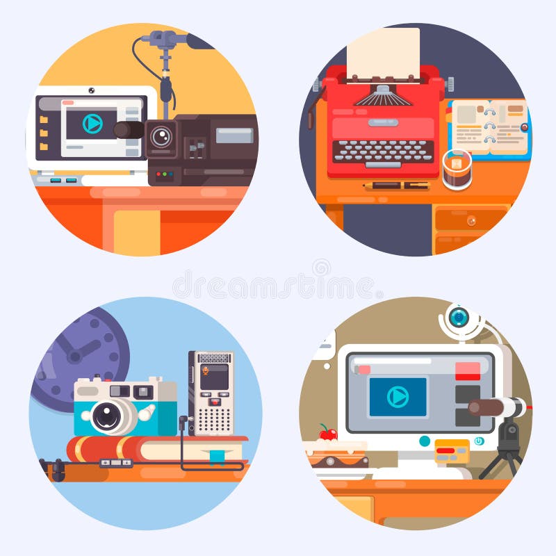 Media Gadget Electronics Technology Concept Icon. Flat Vector ...
