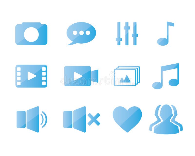 Media Icon Blue Illustration Stock Vector - Illustration of information ...