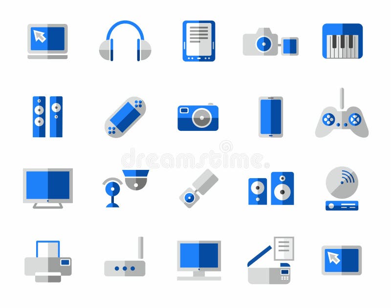 Media, Icon, Colorful, Blue. Stock Vector - Illustration of book ...