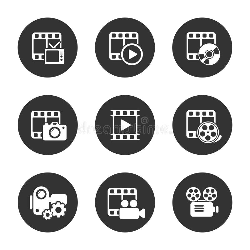 Media Interface Icon on Black Background. Vector Stock Vector ...