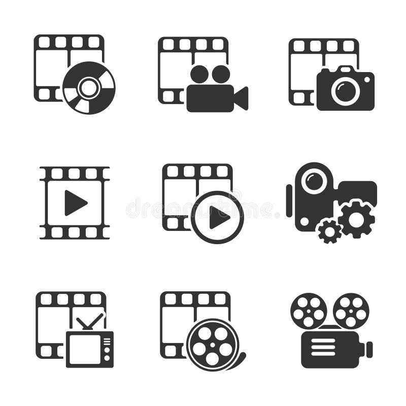 Media Icon Pack on White. Vector Elements Stock Vector - Illustration ...