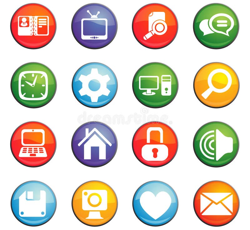 Media icon set stock illustration. Illustration of wall - 89202711
