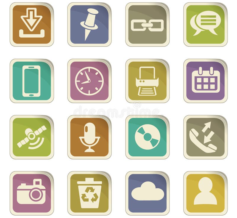 Media icon set stock illustration. Illustration of wall - 89213375