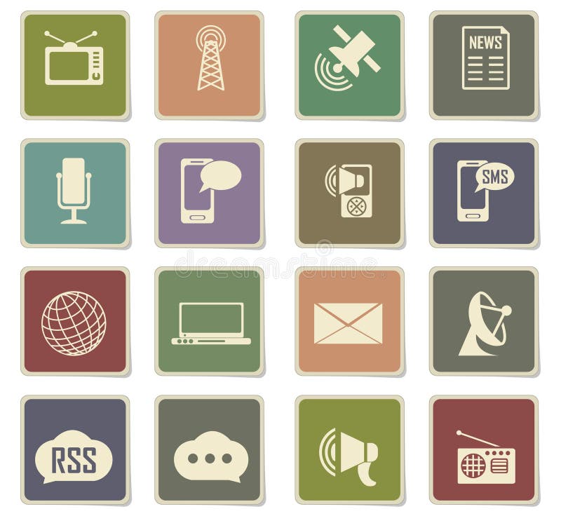 Media icon set stock illustration. Illustration of player - 89849985