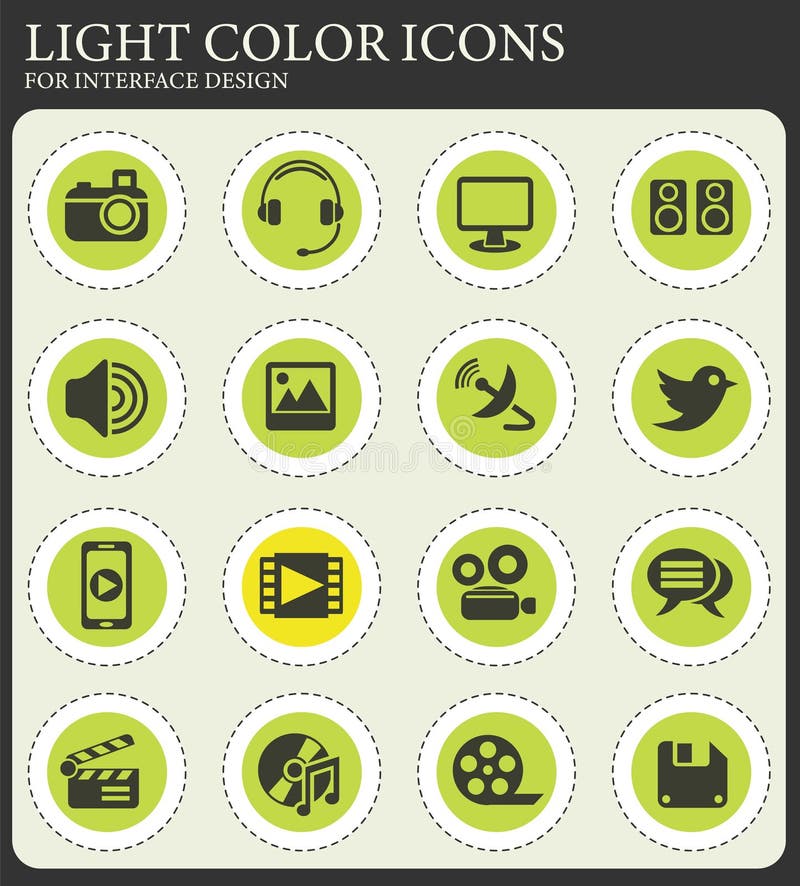 Media icon set stock vector. Illustration of communication - 154920781