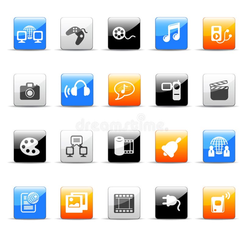 Communication icons stock vector. Illustration of button - 10326794