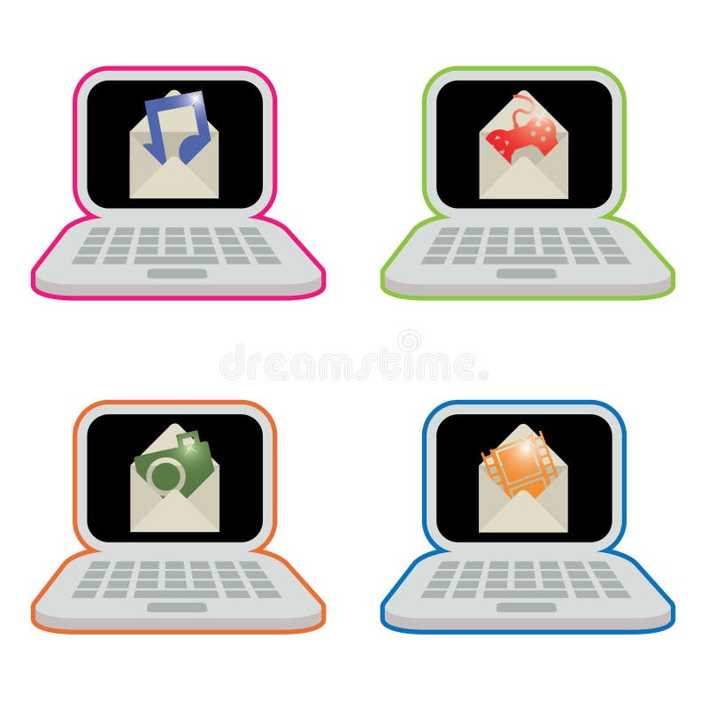 Media icons stock vector. Illustration of games, laptop - 13174943