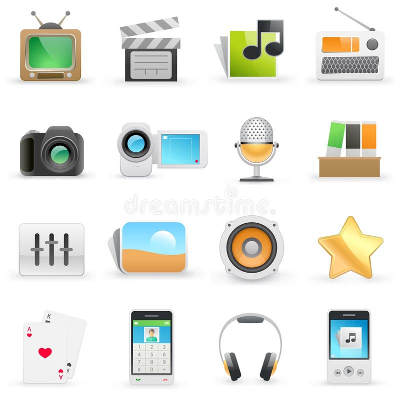 Media Icons stock vector. Illustration of graphic, ring - 14544024