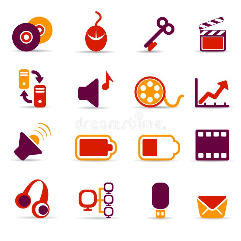 Basic - Media Icons stock vector. Illustration of sound - 19823000