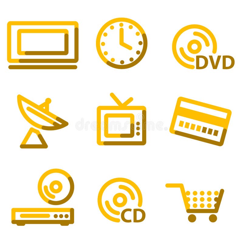 Media icons stock illustration. Illustration of shop, screen - 5714746