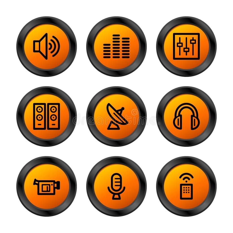 Contour media icons stock vector. Illustration of sound - 2266004