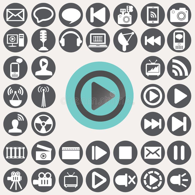 Media icons set. stock illustration. Illustration of information - 44442960