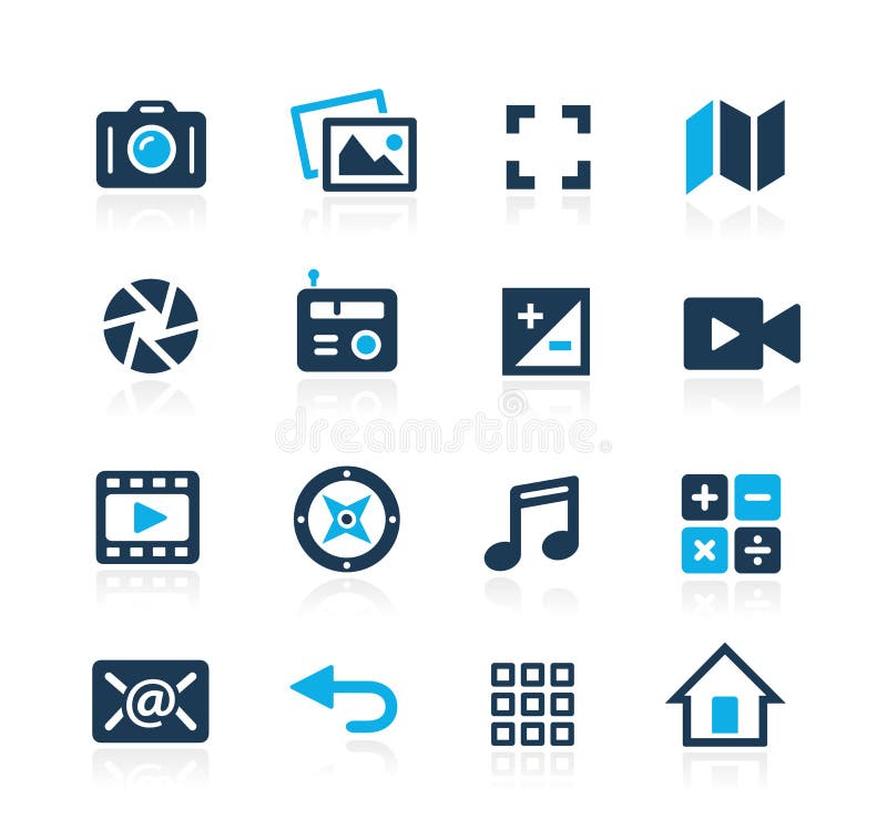 Media Interface Icons Azure Series Stock Vector - Illustration of ...