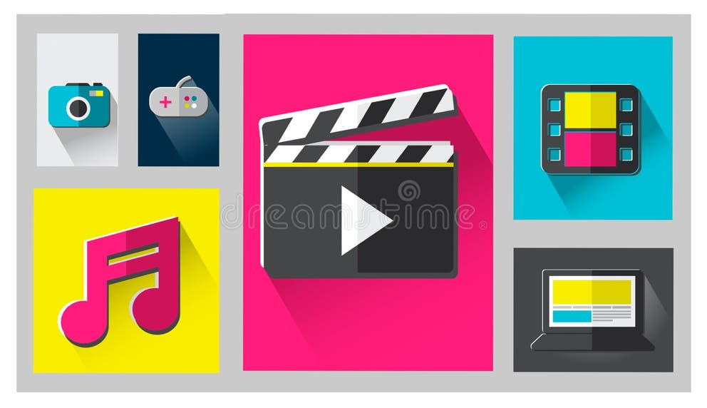 Media Internet Multimedia Sharing Networking Social Concept Stock ...