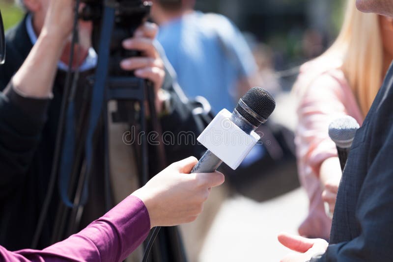 Media interview stock image. Image of people, microphone - 78433385