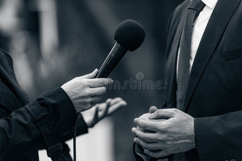 Media interview stock image. Image of television, presentation - 207470653