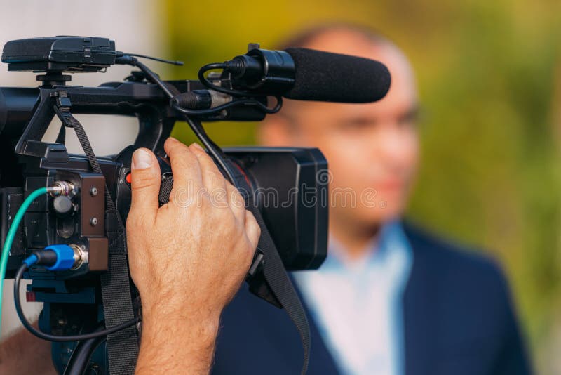 Media Interview stock image. Image of speech, public - 260493097