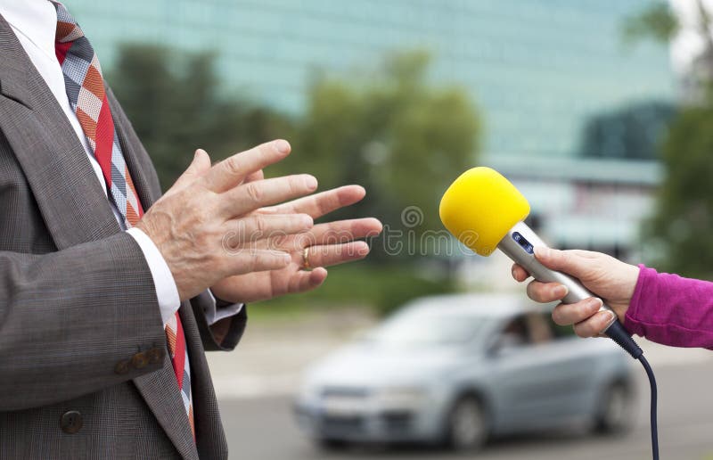 Media interview stock photo. Image of holding, correspondent - 22148604