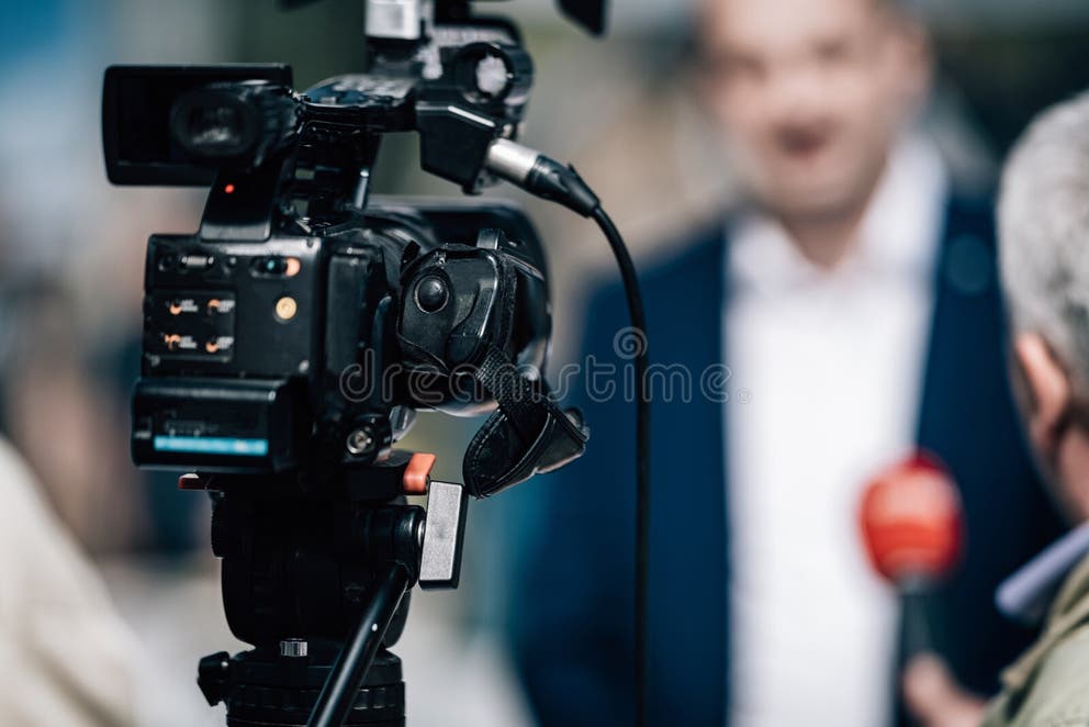 Media Interview at Media Press Conference Stock Photo - Image of public ...