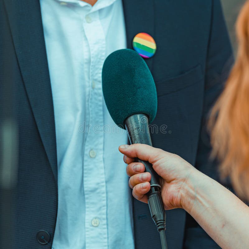 Media Interview at a Press Conference Stock Photo - Image of news ...