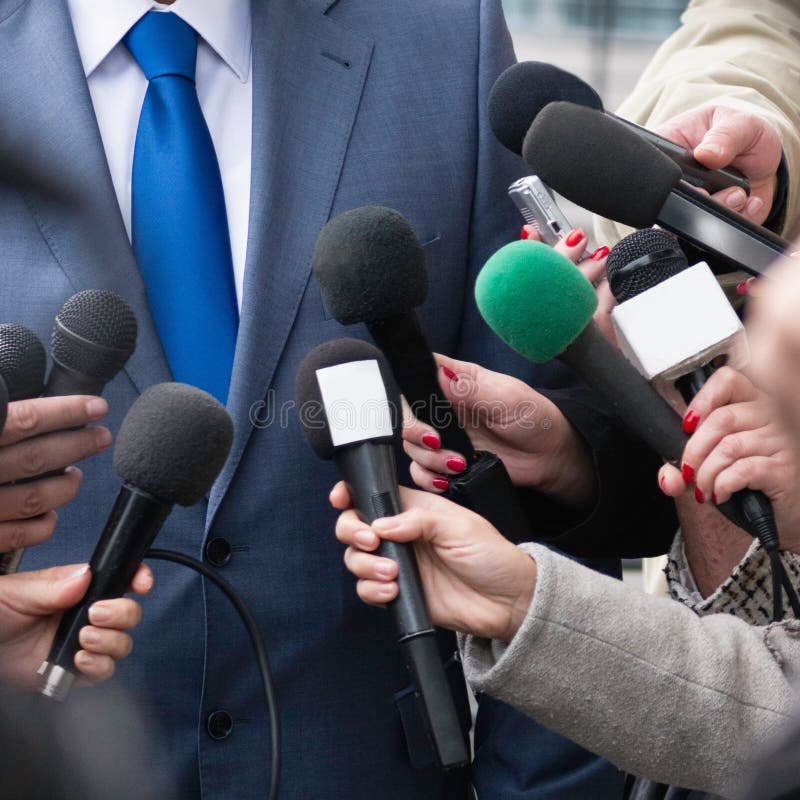 Media interview stock image. Image of conference, press - 216757613